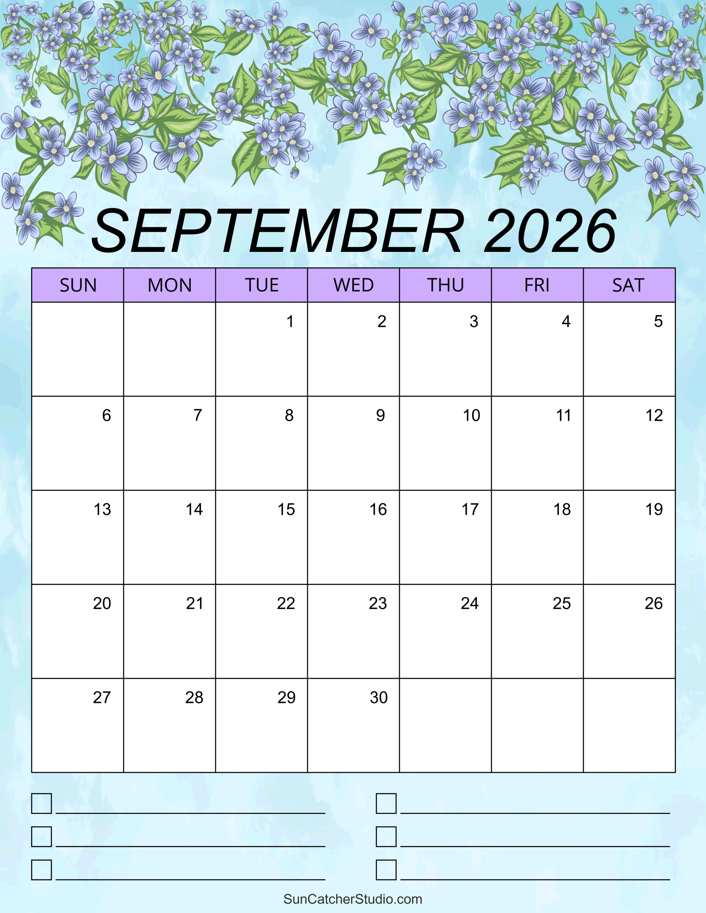 September 2026 Calendar Portrait Layout Digital Calendar 2026