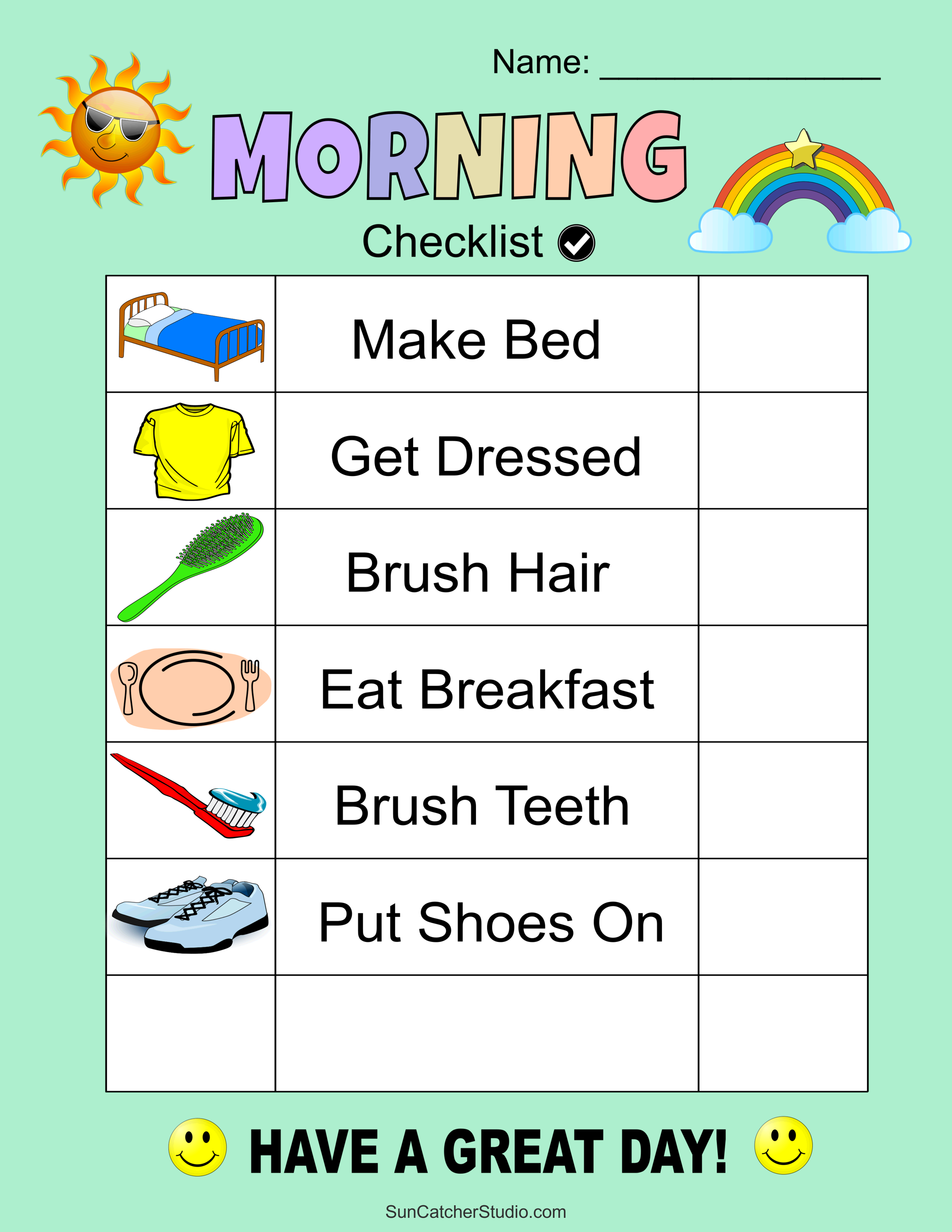 Chore Charts Printable Editable Daily Weekly Templates Free