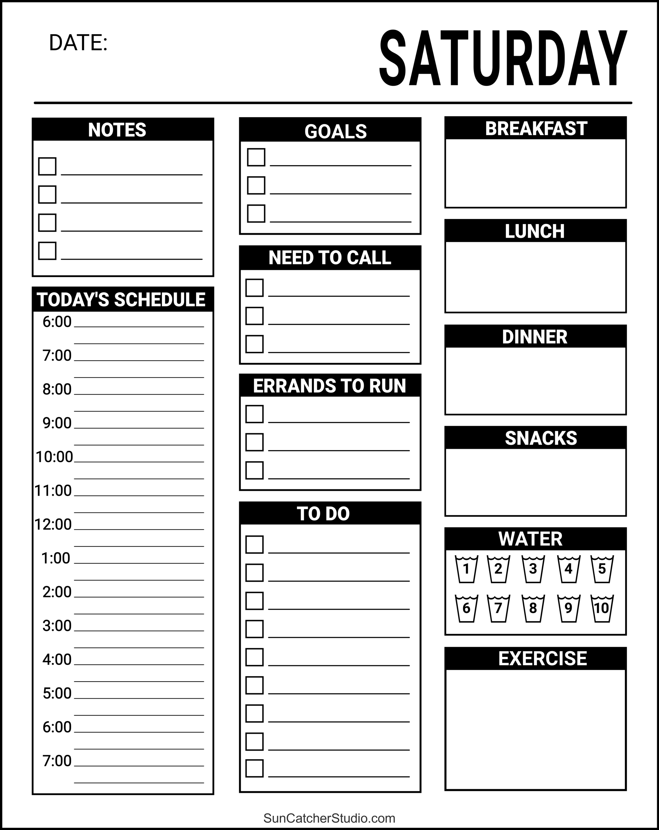 Free Printable Daily Planner Templates PDF Format Free Printables