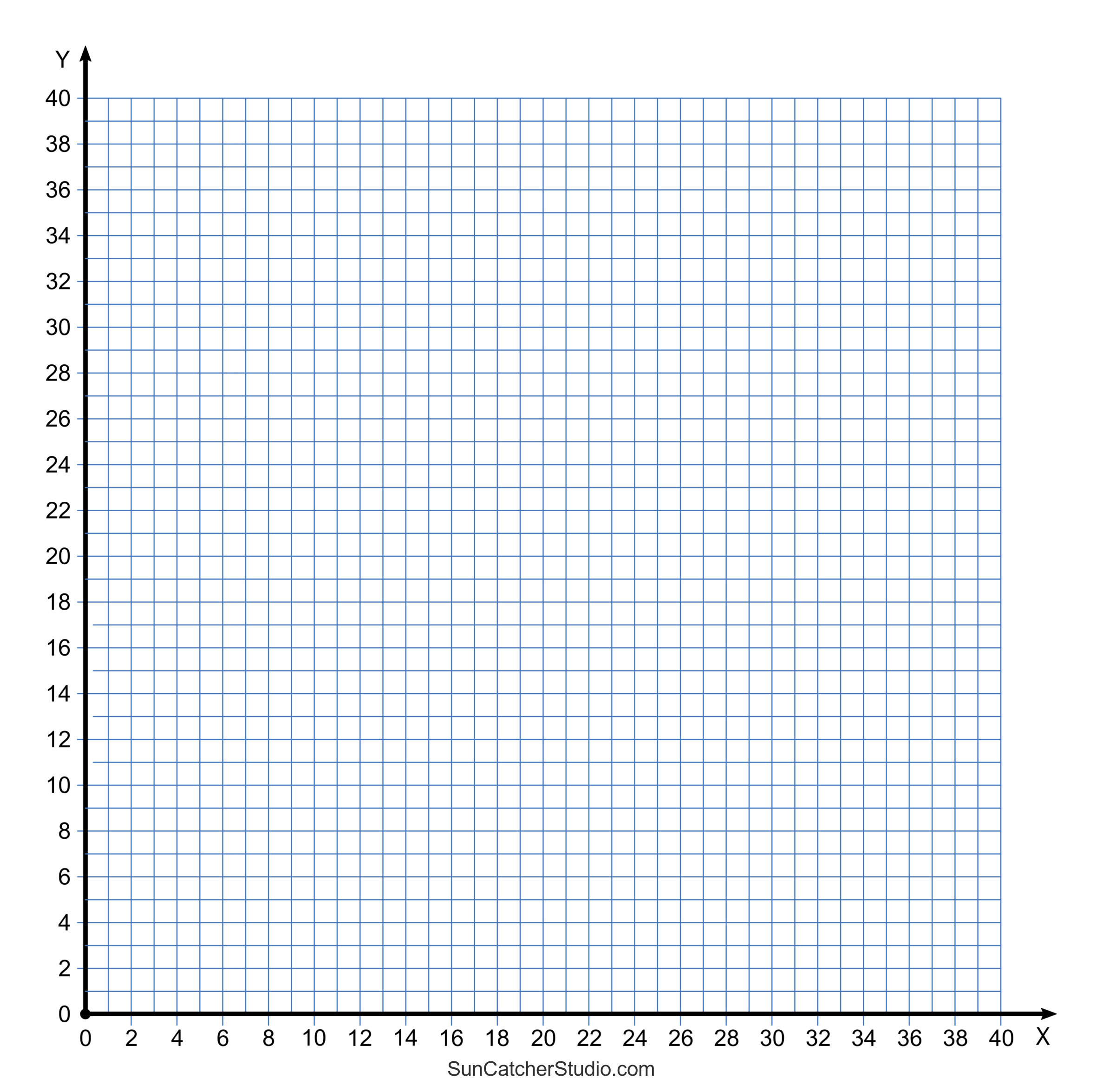 Grid Paper Printable 4 Quadrant Coordinate Graph Paper Templates
