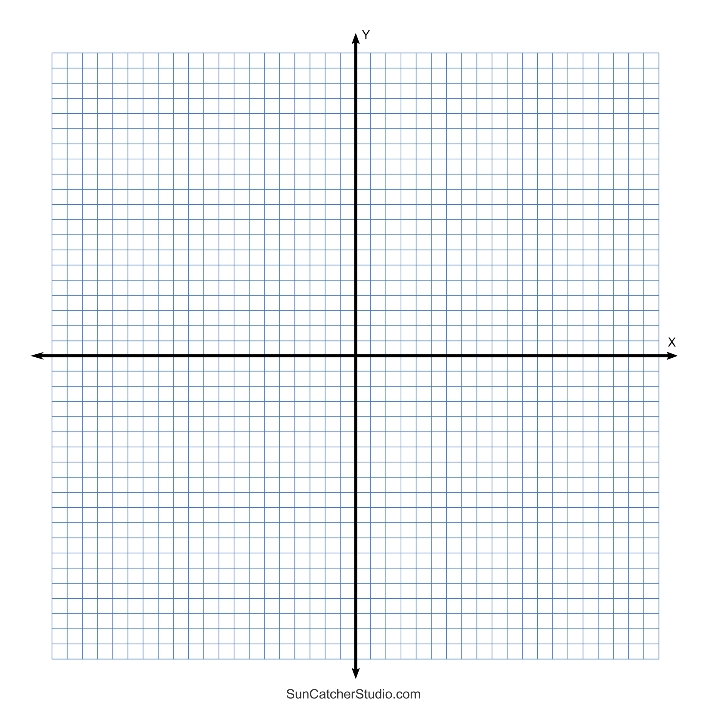 Grid Paper Printable 4 Quadrant Coordinate Graph Paper Templates