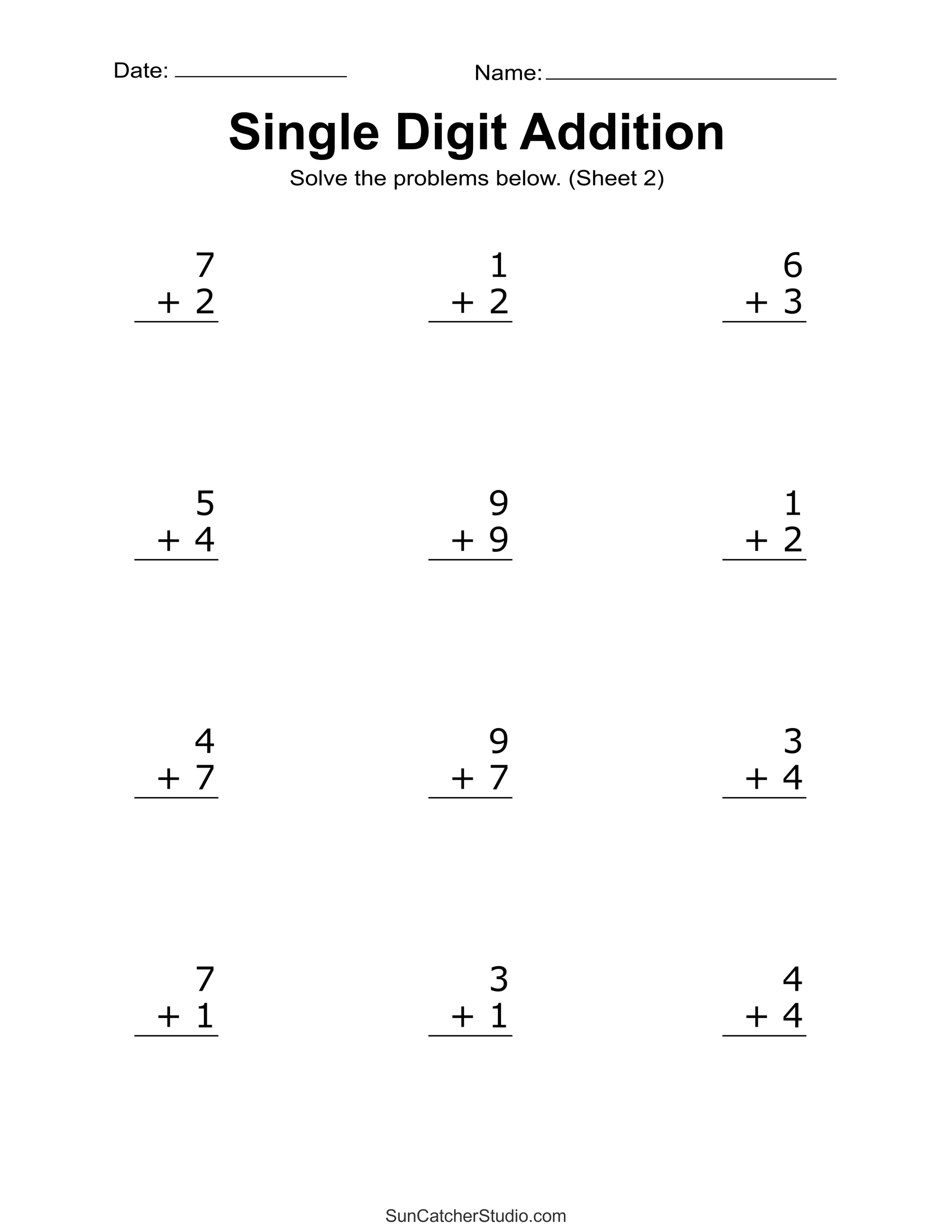 Addition Worksheets Free Printable Easy Math Problems DIY Projects