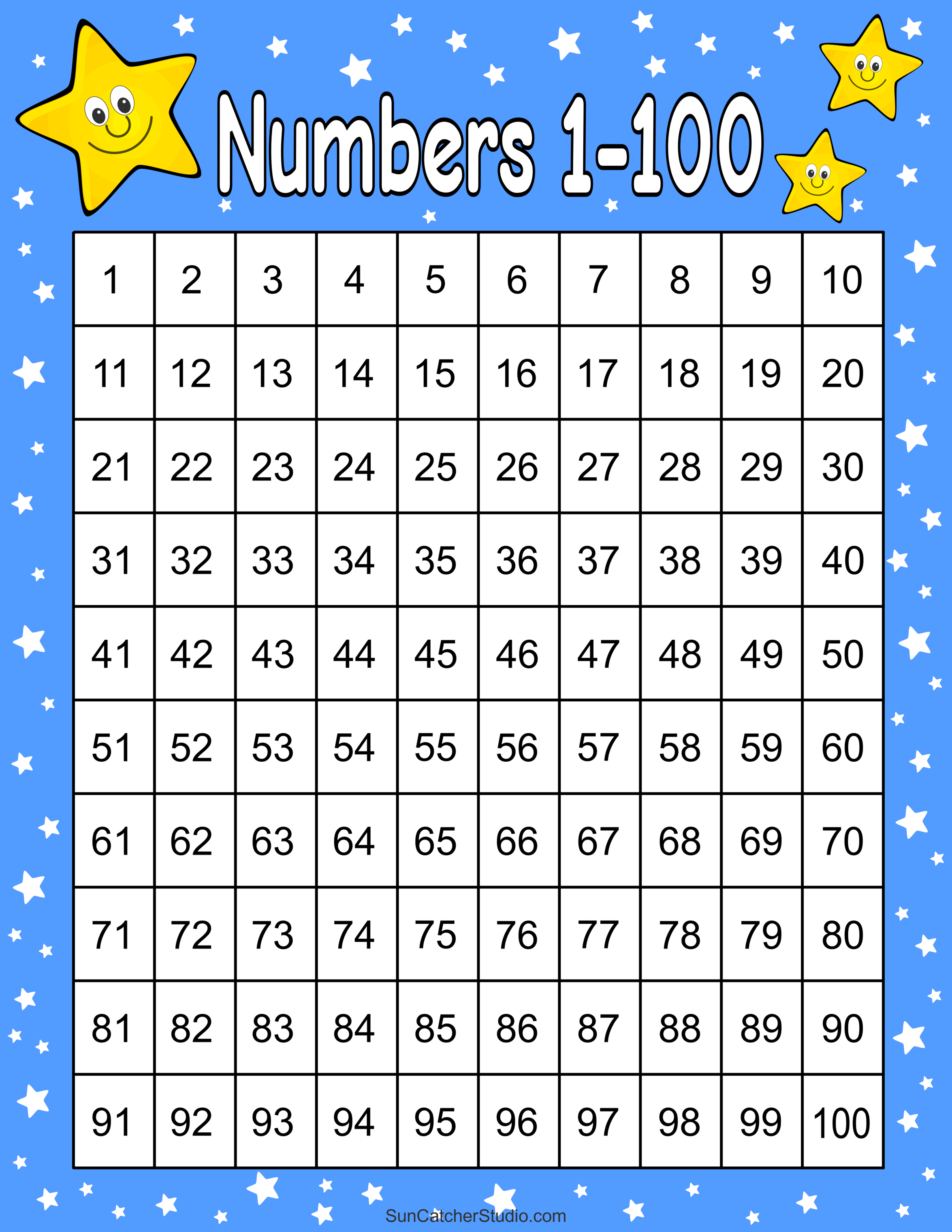 Free Printable Hundreds Charts Numbers 1 To 100 DIY Projects 