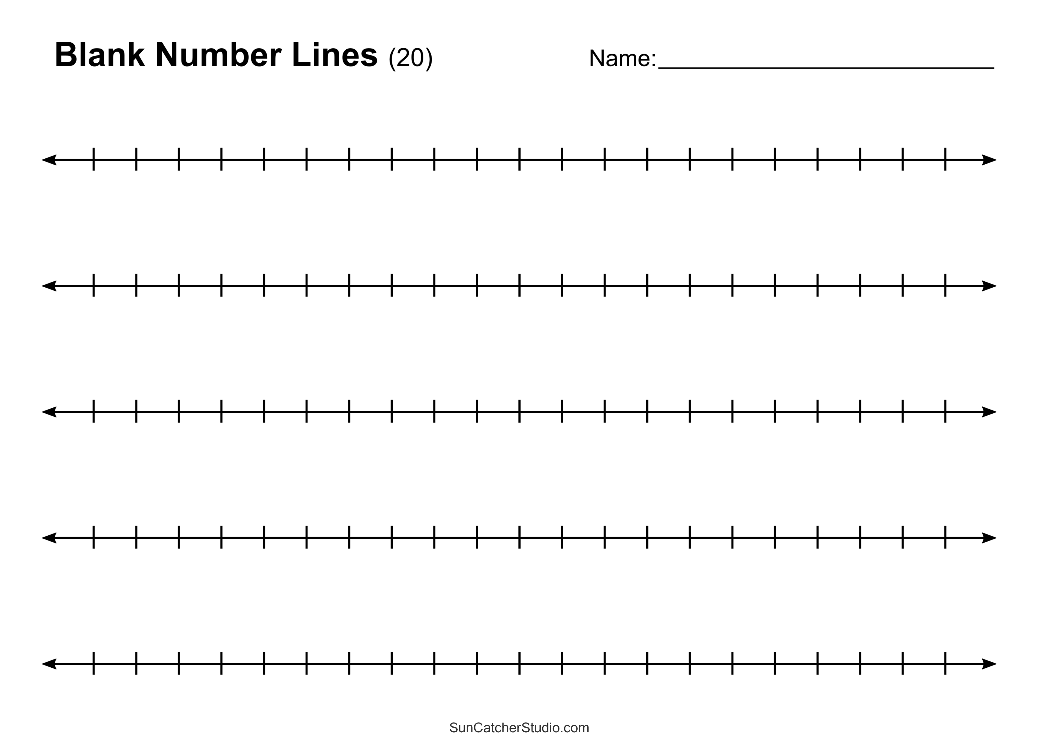 Blank Number Line To 20