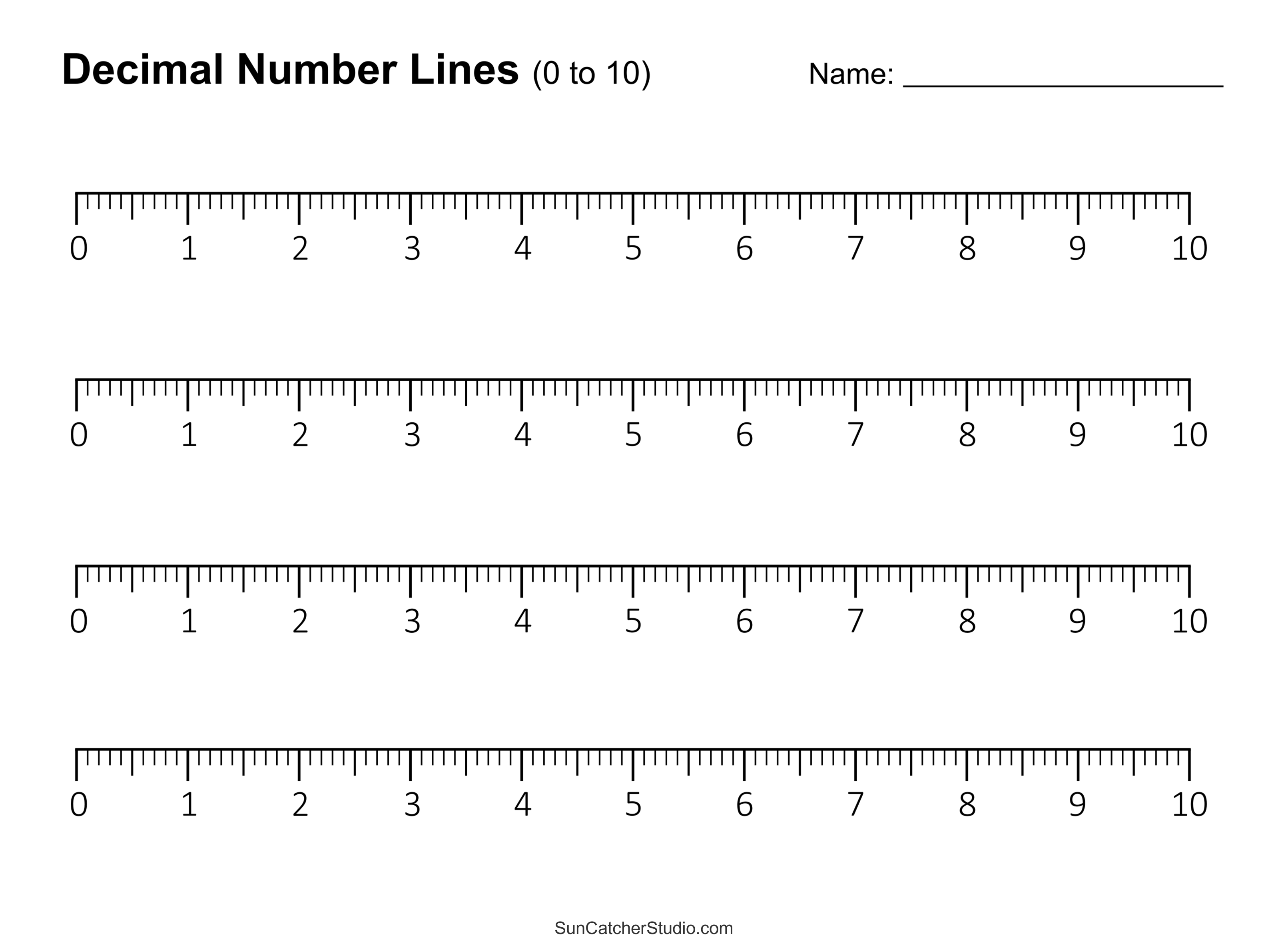 Number Lines Integers Decimals Blank Missing Numbers DIY