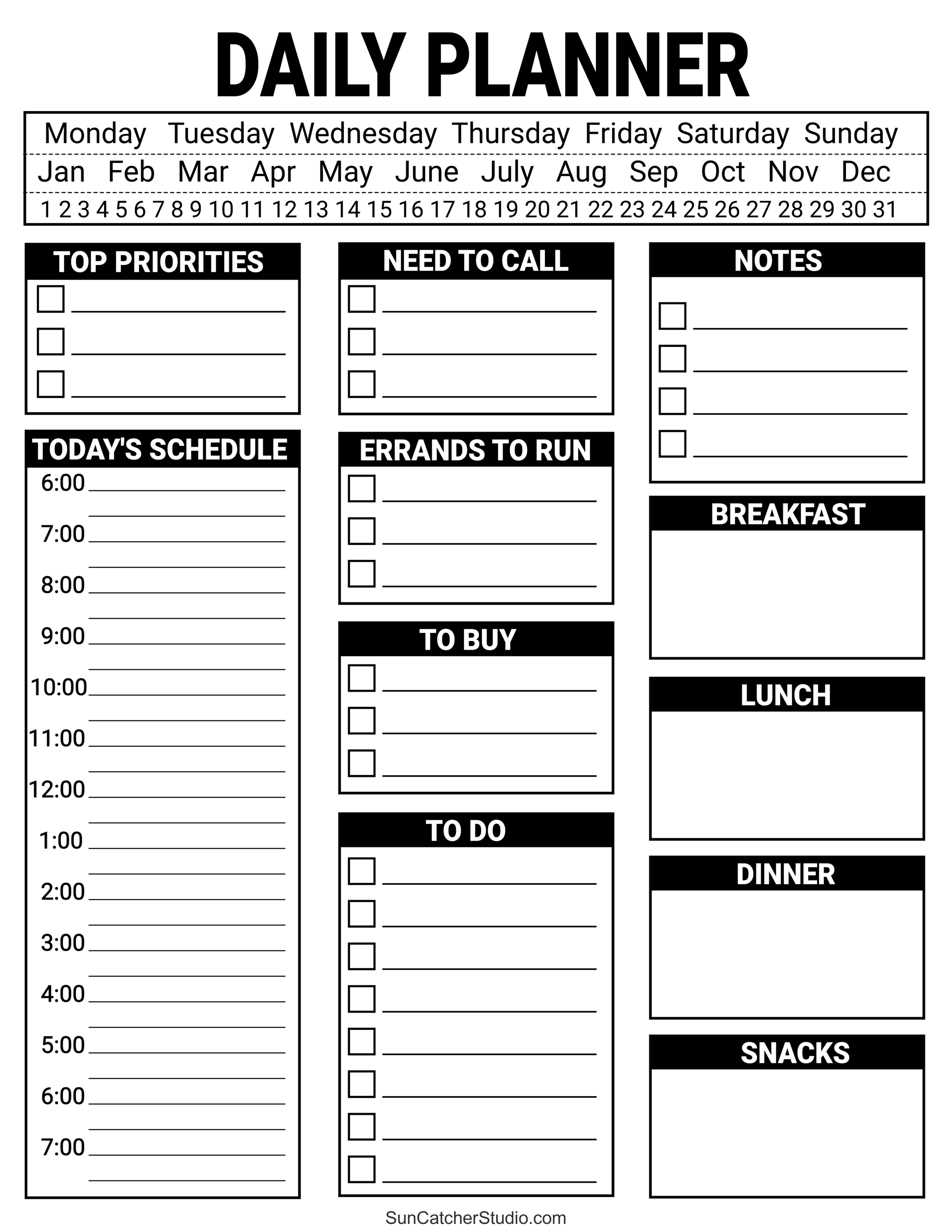 To Do List Free Printable PDF Templates Things To Do DIY Projects 