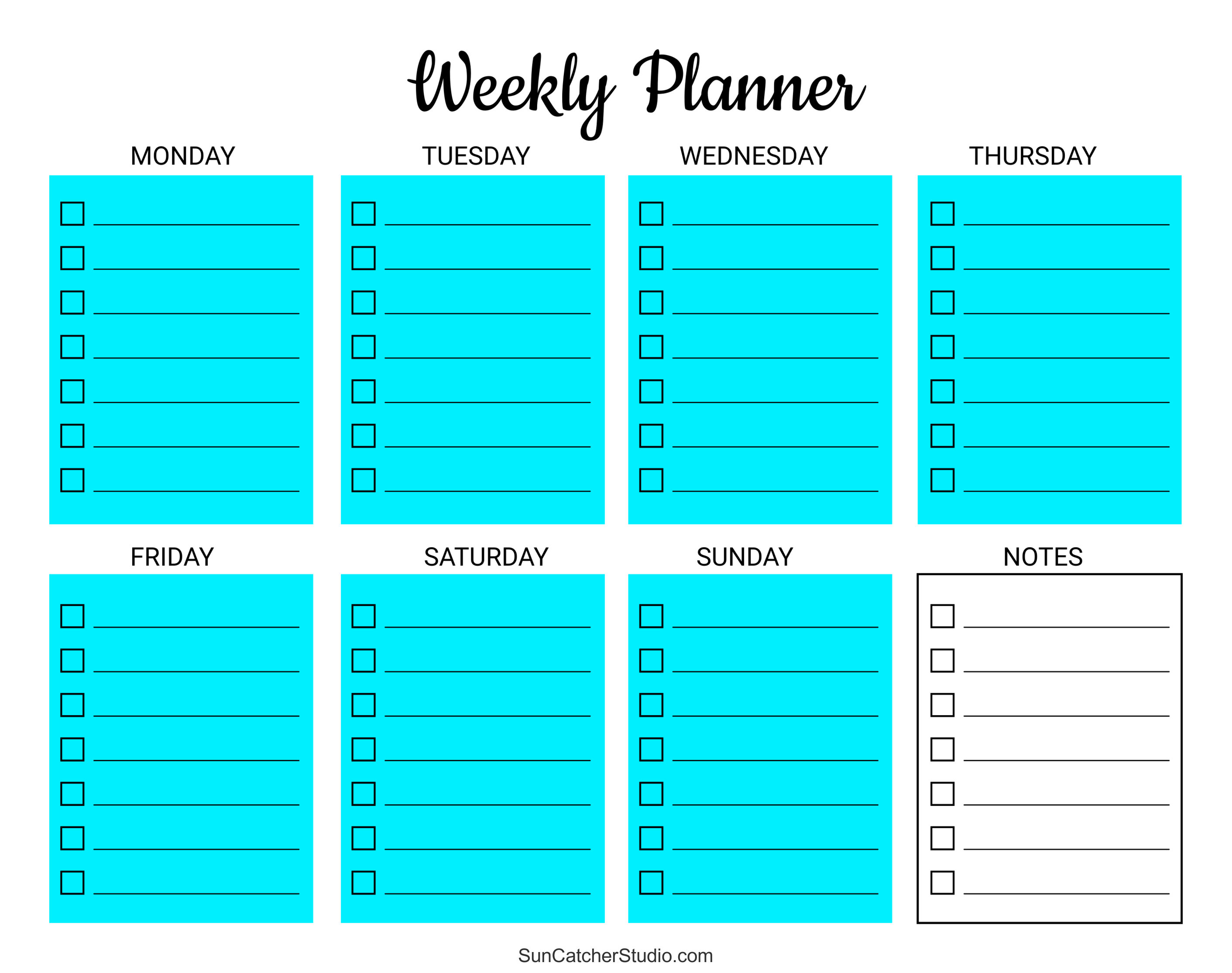 Free Printable Weekly Planner Templates PDF DIY Projects Patterns