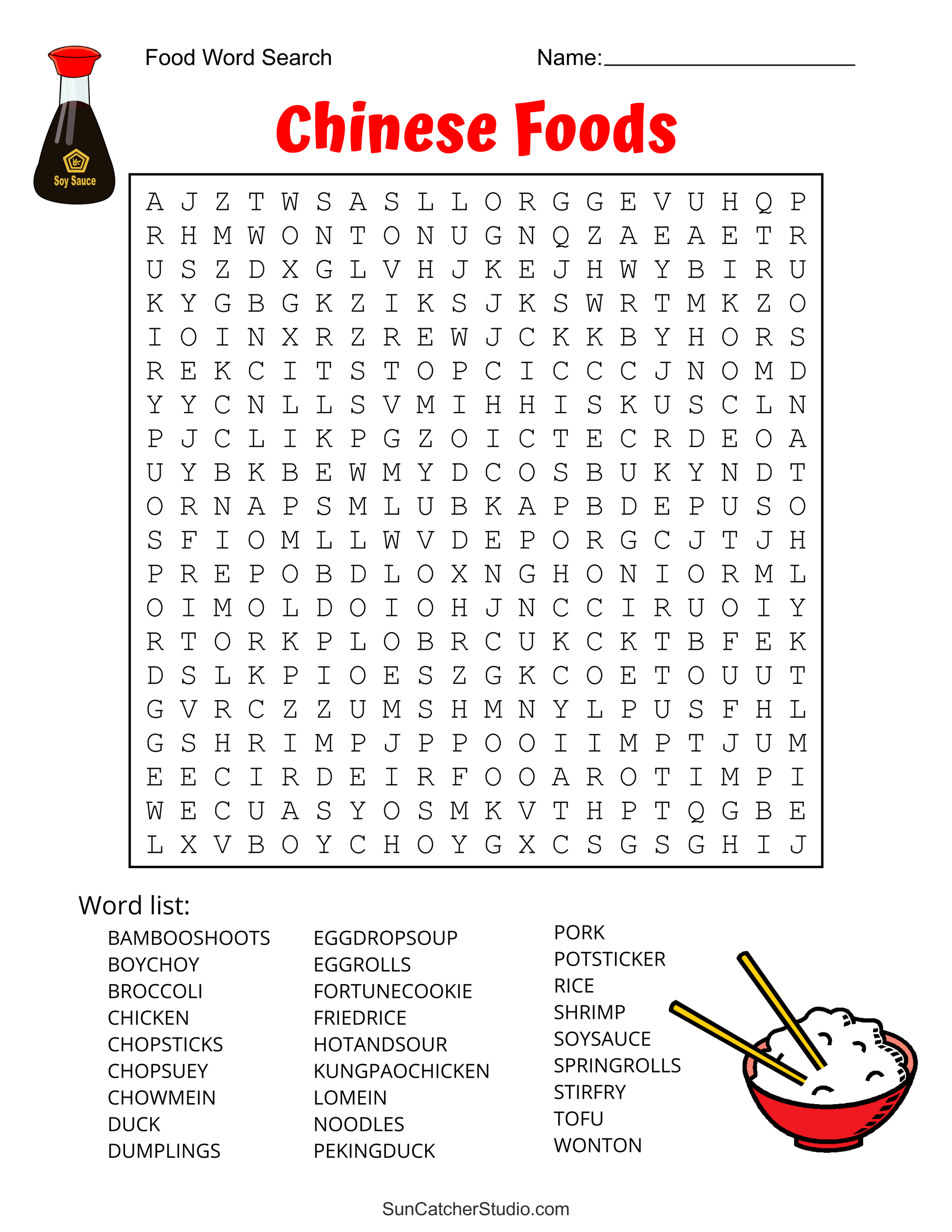 Food Word Search Free Printable Puzzles Free Printables Monograms