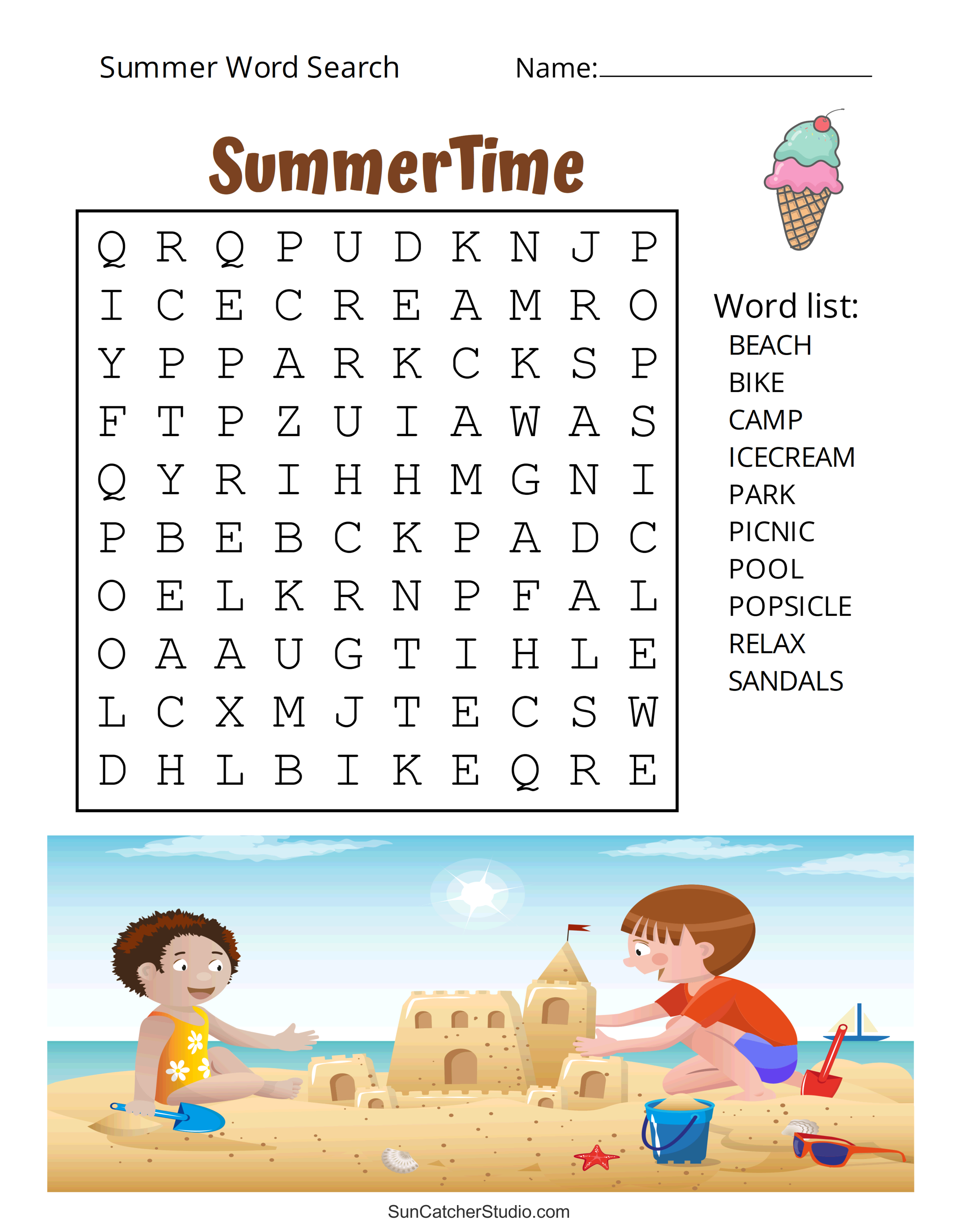 Summer Word Search Printable Summer Word Search Free Printable The